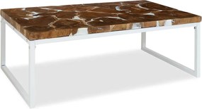 Konferenční stolek teak a pryskyřice 110 x 60 x 40 cm 244553