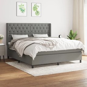 Box spring postel s matrací tmavě šedá 160x200 cm textil,  3131682 HangarStore.cz