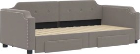 Válenda s přistýlkou a zásuvkami taupe 100 x 200 cm textil 3197678