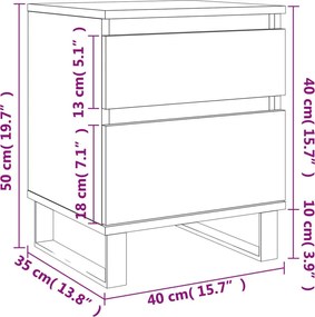 vidaXL Noční stolek 40 x 35 x 50 cm kompozitní dřevo [830688] Barva: kouřový dub