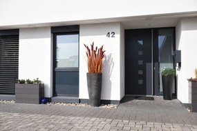 Květináč CITY, sklolaminát- vzhled kamene, výška 100 cm,  antracit