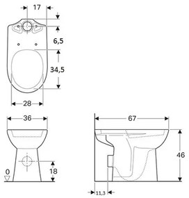 Geberit Selnova Comfort WC mísa bez nádržky 500.284.01.1