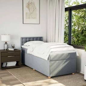 Box spring postel s matrací světle šedá 80 x 200 cm textil 3288821