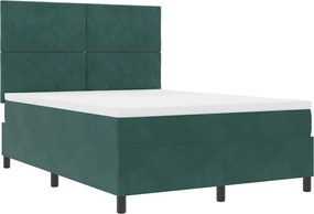 Postel s boxspringem s čelo Tmavě zelená 160 x 200 cm samet 3339911
