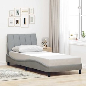 Rám postele bez matrace Hanko světle šedá 90 x 190 cm textil 3310426