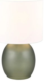 Bílo-zelená stolní lampa s textilním stínidlem (výška 29 cm) Vela – Trio