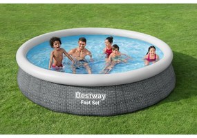 Bestway Nafukovací bazén Fast Set šedá, 366 x 76 cm