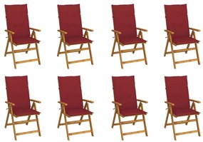 Skládací zahradní židle s poduškami 8 ks masivní akácie,  3075063