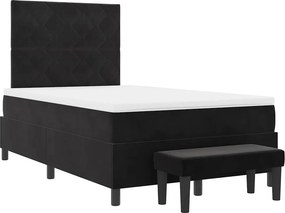Postel s boxspringem s čelo Černá 190 x 120 cm samet 3344566