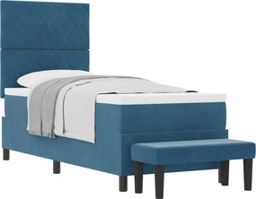 Postel s boxspringem s čelo Tmavě moddrá 200 x 80 cm samet 3344544