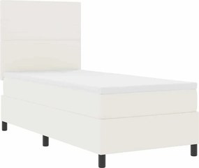 Postel s boxspringem s čelo Krémová a bílá 100 x 200 cm 3337545