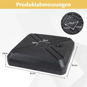 Costway Stojan na slunečník s kolečky lze naplnit odolnými kovovými příčníky 81