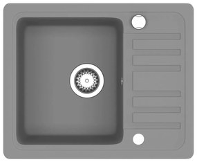 vidaXL Marketos Kuchyňský dřez single žulový šedý