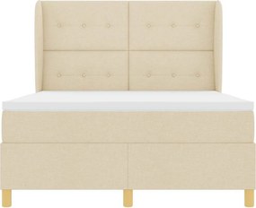Postel s boxspringem s čelo Krémová 190 x 140 cm textil 3340751