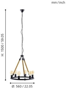 Eglo 49694 - Lustr na řetězu FINDLAY 6xE27/60W