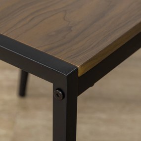 HOMCOM 5-dílná jídelní souprava se 1 obdélníkovým stolem 100x63x76.5 cm a 4 židlemi 45x40x82 cm, v kovu a MDF, černá a hnědá