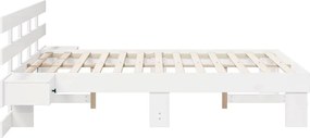 Rám postele s čelo Bílá 120 x 200 cm Masivní borové dřevo 3385692