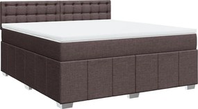 Box spring postel s matrací tmavě hnědá 180x200 cm textil 3289464