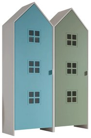 Zeleno-světle modrá dětská šatní skříň 115x171,5 cm CASAMI BRUGES – Vipack