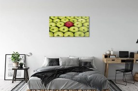 akrylový obraz Zelená a červená jablka 100x50 cm