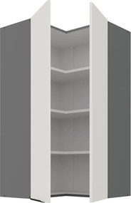 ARIA aw | horní kuchyňská skříňka 60x60 GN-108 2F (90°) rohová s policemi | EXTRA VYSOKÁ | 60x60 cm | antracit/bílá