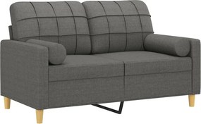 2místná pohovka s polštáři tmavě šedá 120 cm textil 3200775