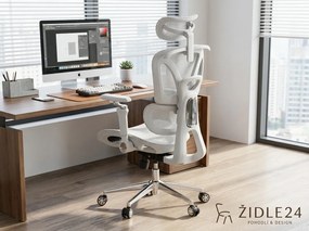Ergonomická kancelářská židle FORCE - šedá síťovina
