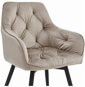 Otočné jídelní křeslo JORK360 VELVET, béžové
