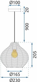 Toolight Retro skleněné stropní svítidlo APP893-1CP