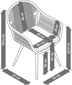 Tchibo - Otočná zahradní židle s textilním křížovým výpletem - barva: černá