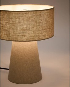 Stolní lampa šedobéžová s textilním stínidlem (výška 35 cm) Algaida – Kave Home