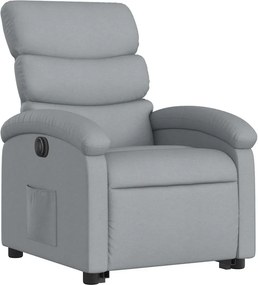 Elektrické zvedací polohovací křeslo světle šedé textil 3204002