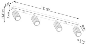 Sollux Lighting Stropní svítidlo KARBON 4L červený okr