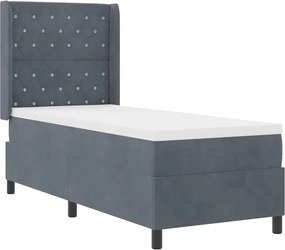 Postel s boxspringem s matrací Tmavě šedá 80 x 200 cm samet 3341925