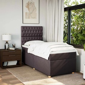 Box spring postel s matrací tmavě hnědá 90x190 cm textil 3291145