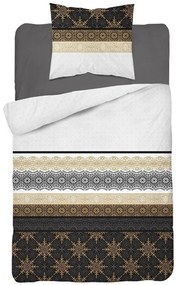 Detexpol Bavlněné povlečení 140x200 glamour ornamenty grafitově zlaté 3835 A Bavlna 88