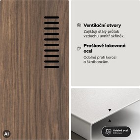 Šatní skříň typu L bílá, ořech, 800x1850x450 mm: JULIA Eco Design