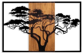 Wallexpert Dekorativní nástěnný dřevěný doplněk Acacia Tree - 388, Ořech, Černá