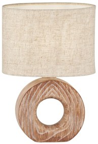 Hnědo-béžová keramická stolní lampa s textilním stínidlem (výška 31 cm) Hanke – Fischer &amp; Honsel
