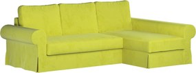 Potah na pohovku IKEA Backabro rozkládací se šezlongem barva zelená látka lesklé, sametová