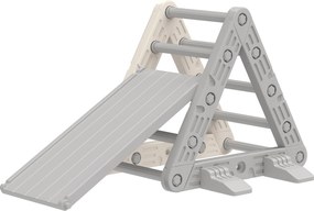 AIYAPLAY dětský lezecí trojúhelník pro děti od 18-48 měsíců se skluzavkou a lezecí rampou 130x80x69 cm šedá a bílá