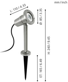 Eglo 94111 - LED venkovní osvětlení NEMA 1xGU10/5W/230V IP54