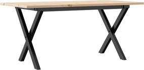 Konferenční stolek s X rámem 100x50x45 cm borové dřevo a ocel 3282688