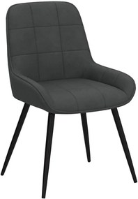 WOLTU Sada 2 čalouněných jídelních židlí z sametu s ergonomickou opěrkou, tmavě šedá