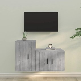 2dílný set TV skříněk šedý sonoma kompozitní dřevo