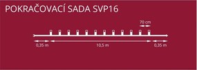 Světelný řetěz Plamen bílý, 16 LED žárovek Filament, prodloužení
