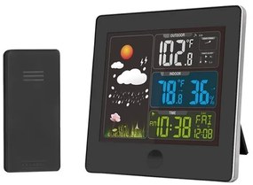 SOLIGHT Meteostanice, barevný LCD, teplota, vlhkost,RCC, černá