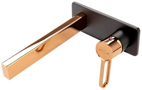 F-Design Zaffiro, podomítková umyvadlová baterie, černá matně-růžové zlato, FD1-ZFR-3PA-25