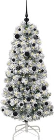 Umělý Skládací Vánoční Strom 150 LED Zelená a bílá 150 cm 3395587