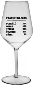 PRACUJI NA 100% - čirá nerozbitná sklenice na víno 470 ml